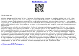 Lord of the Flies Analysis | PPT