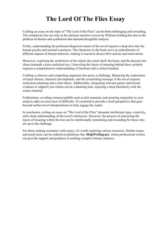 The Lord Of The Flies Essay.pdf