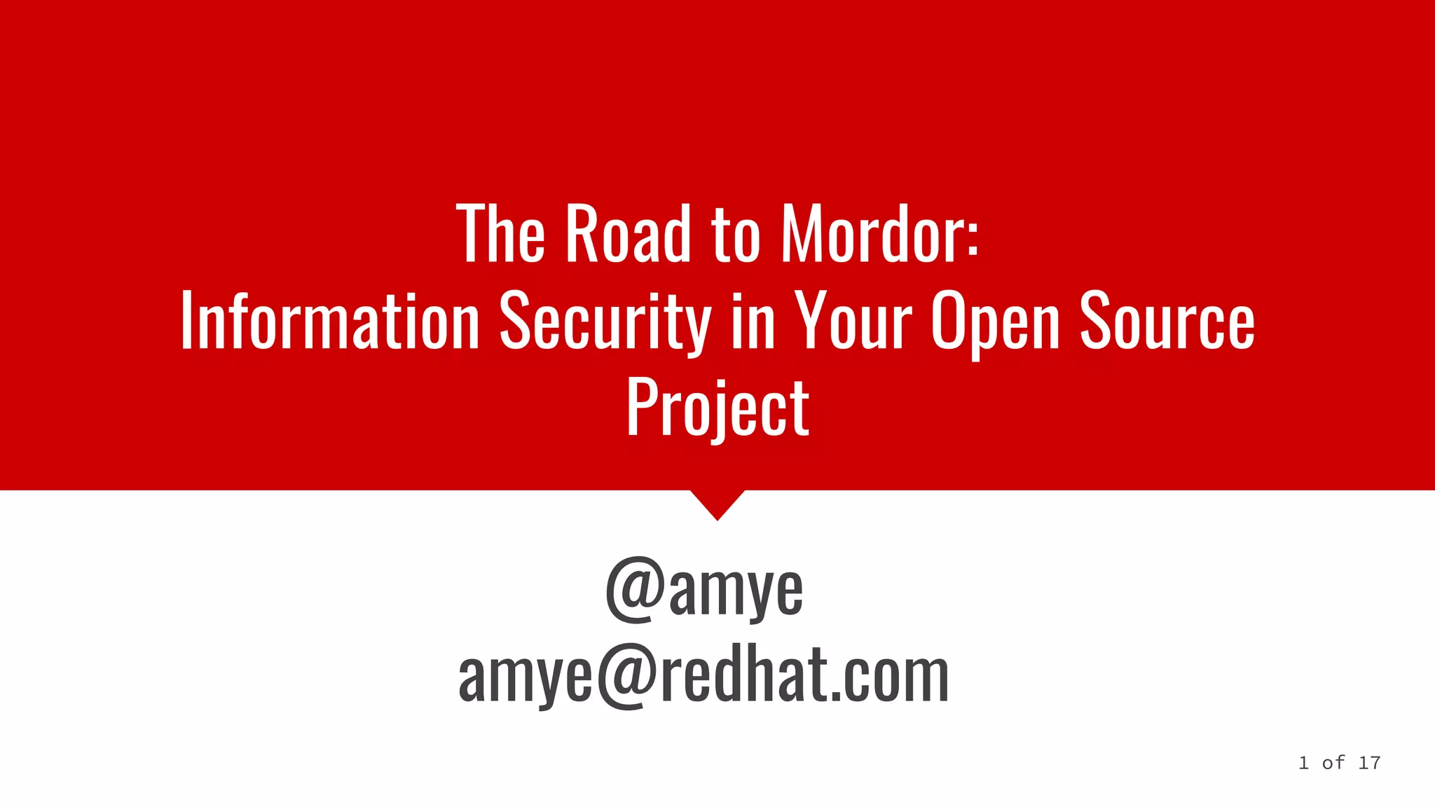 The lord of the rings and information security in your open source project | PPT