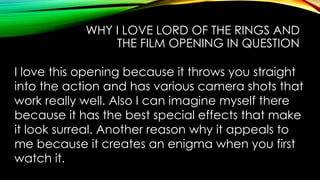 AS Media Film Opening Analysis Of Lord Of The Rings | PPTX