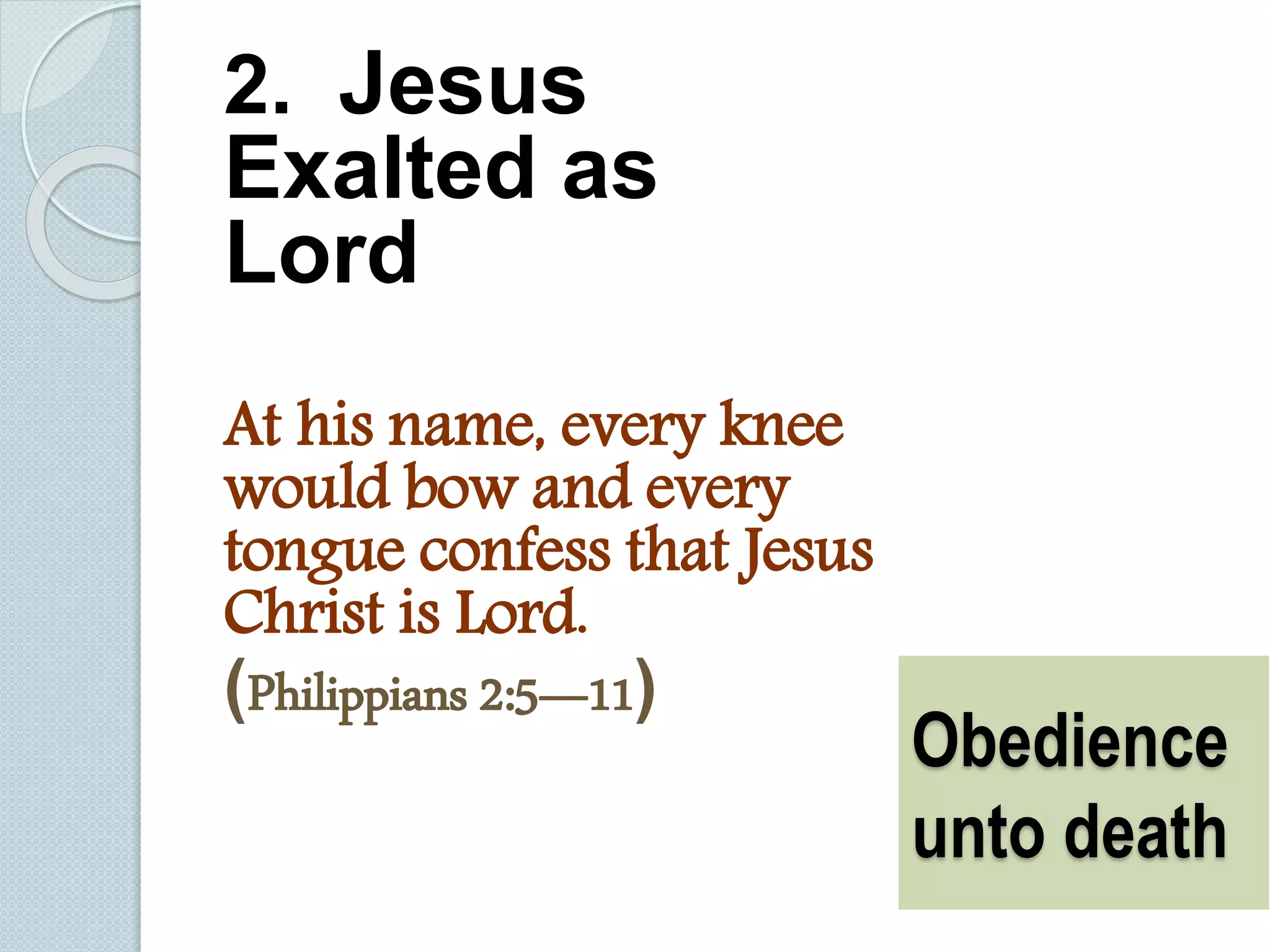 The Lordship of Jesus Christ | PPTX