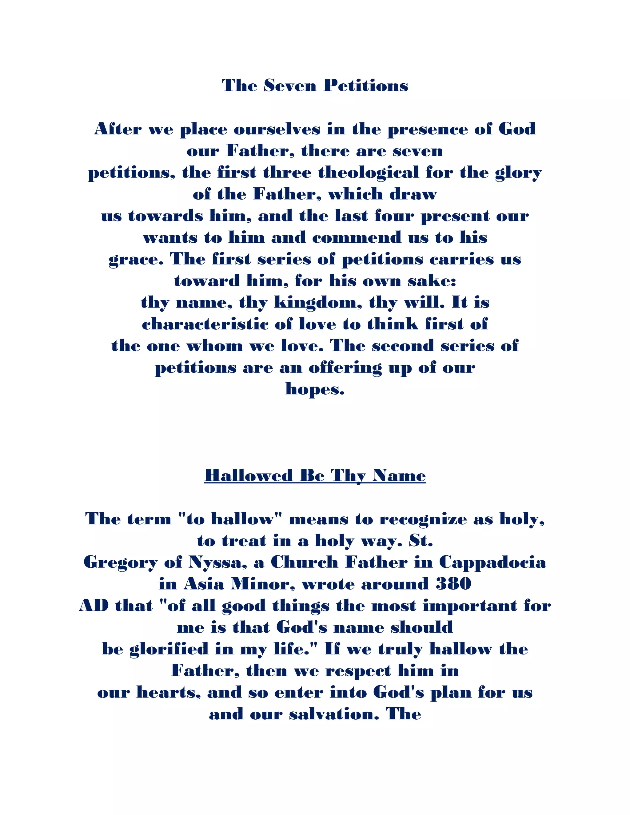The lord's prayer | DOC | Christianity | Religion & Spirituality