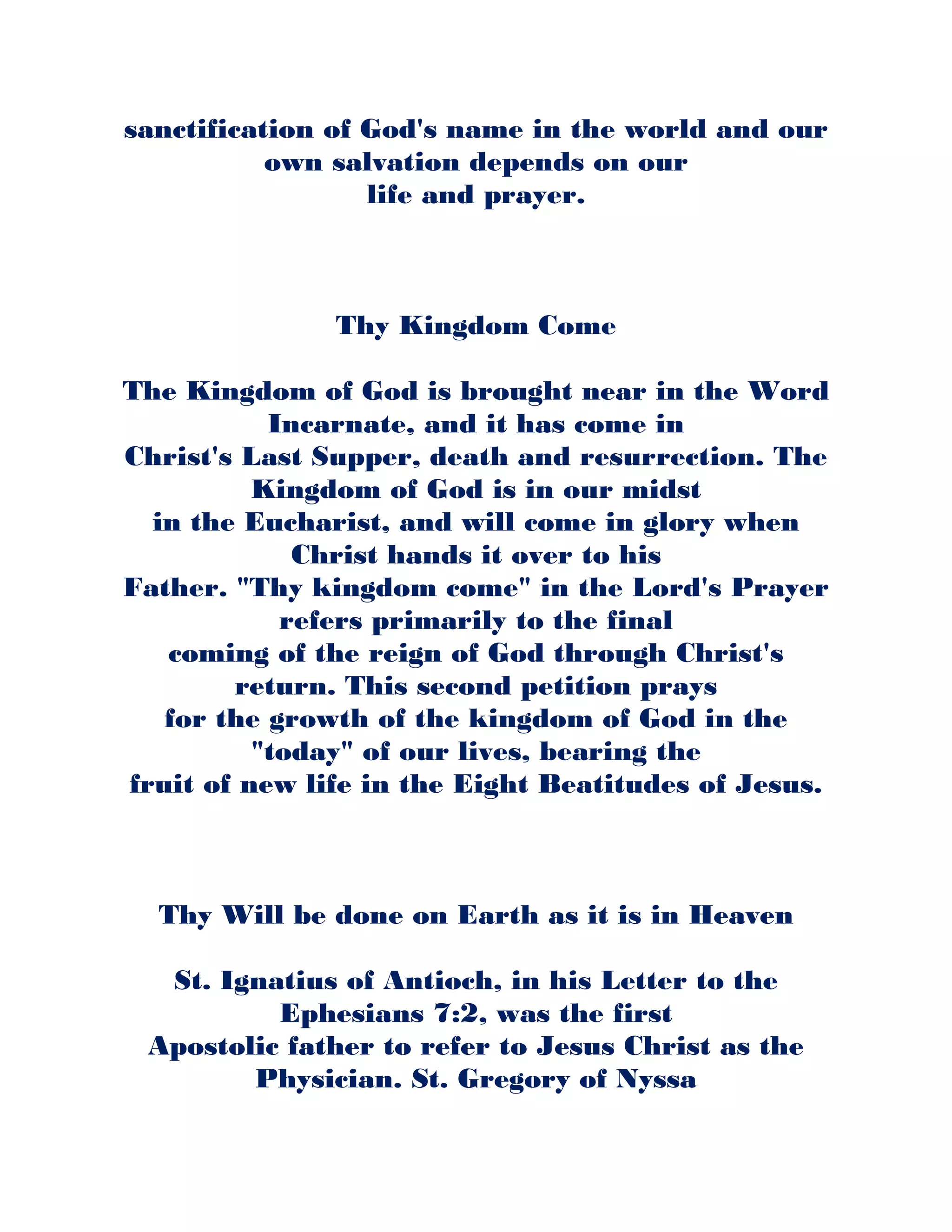 The lord's prayer | DOC | Christianity | Religion & Spirituality