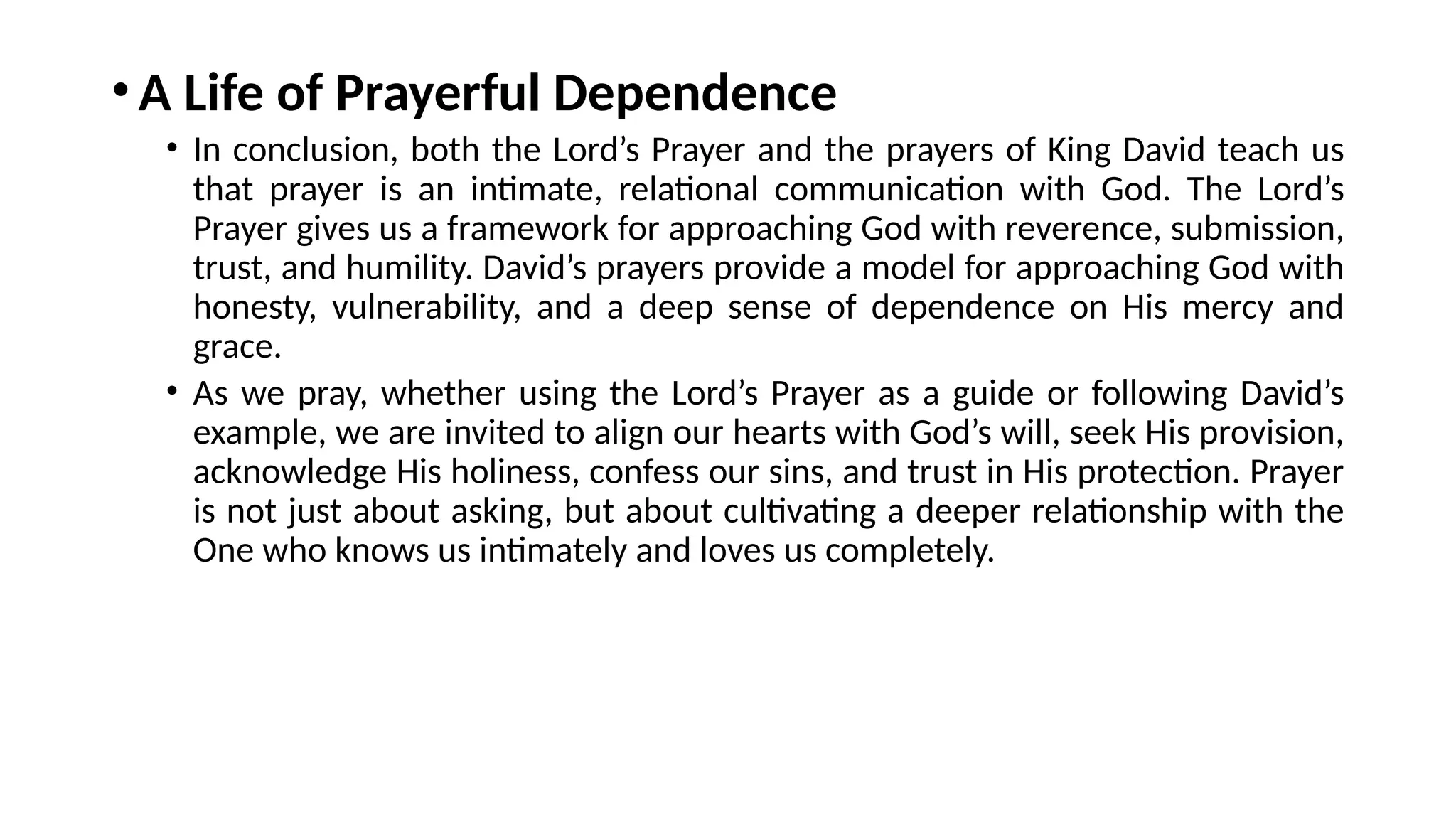 The LORD’s Prayer in connection with King David’s Model of Prayer.pptx