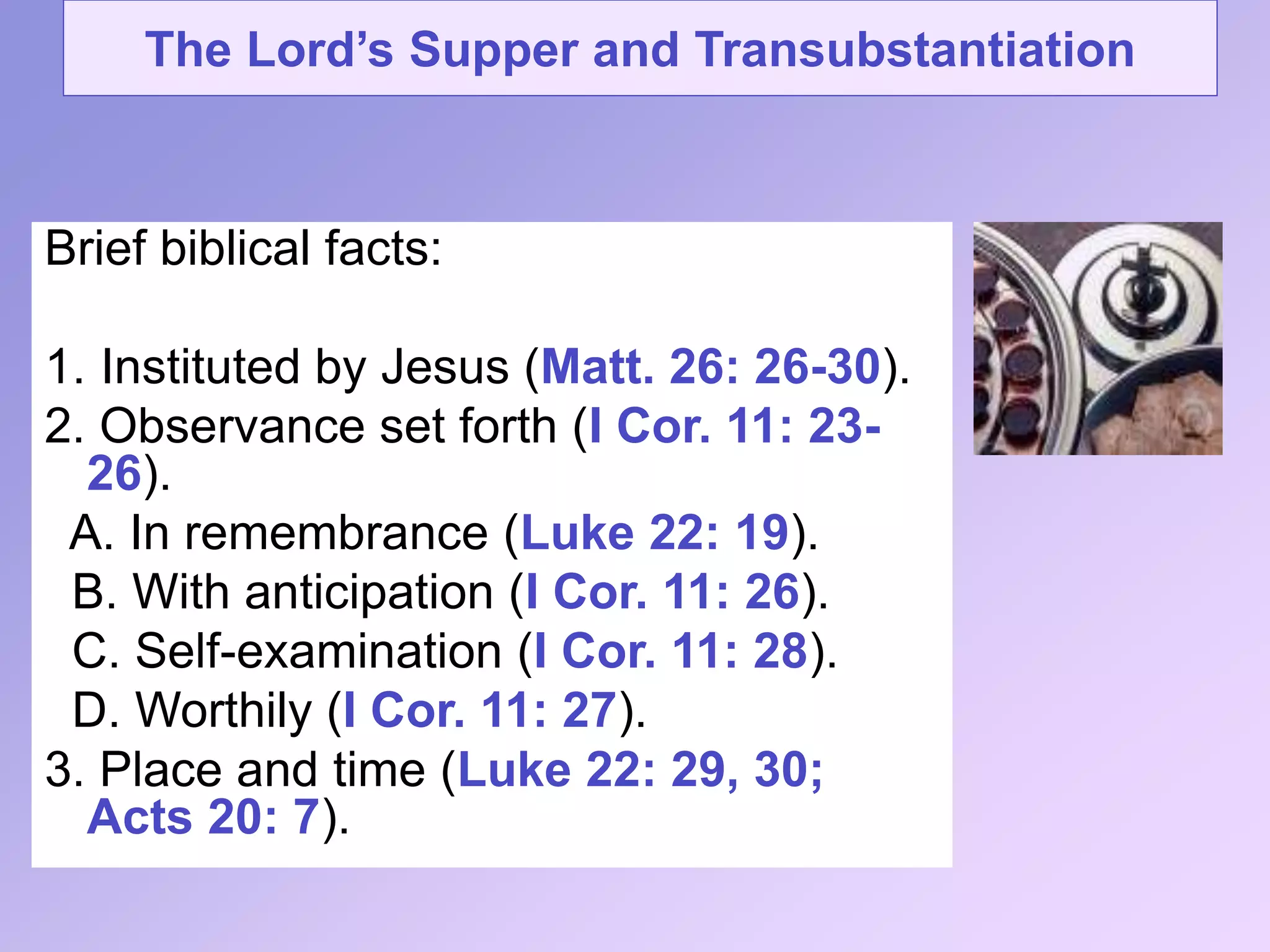 The Lord’s Supper and Transubstantiation.ppt