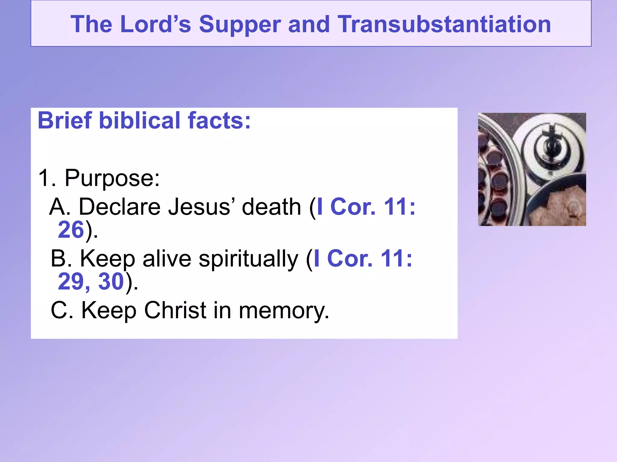 The Lord’s Supper and Transubstantiation.ppt