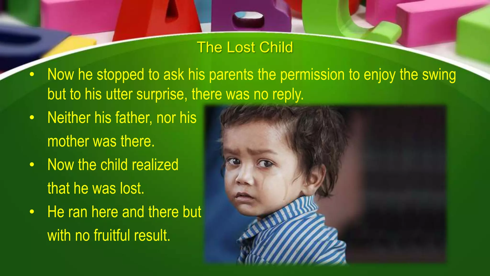 THE LOST CHILD | PPSX | Bereavement | Family and Relationships