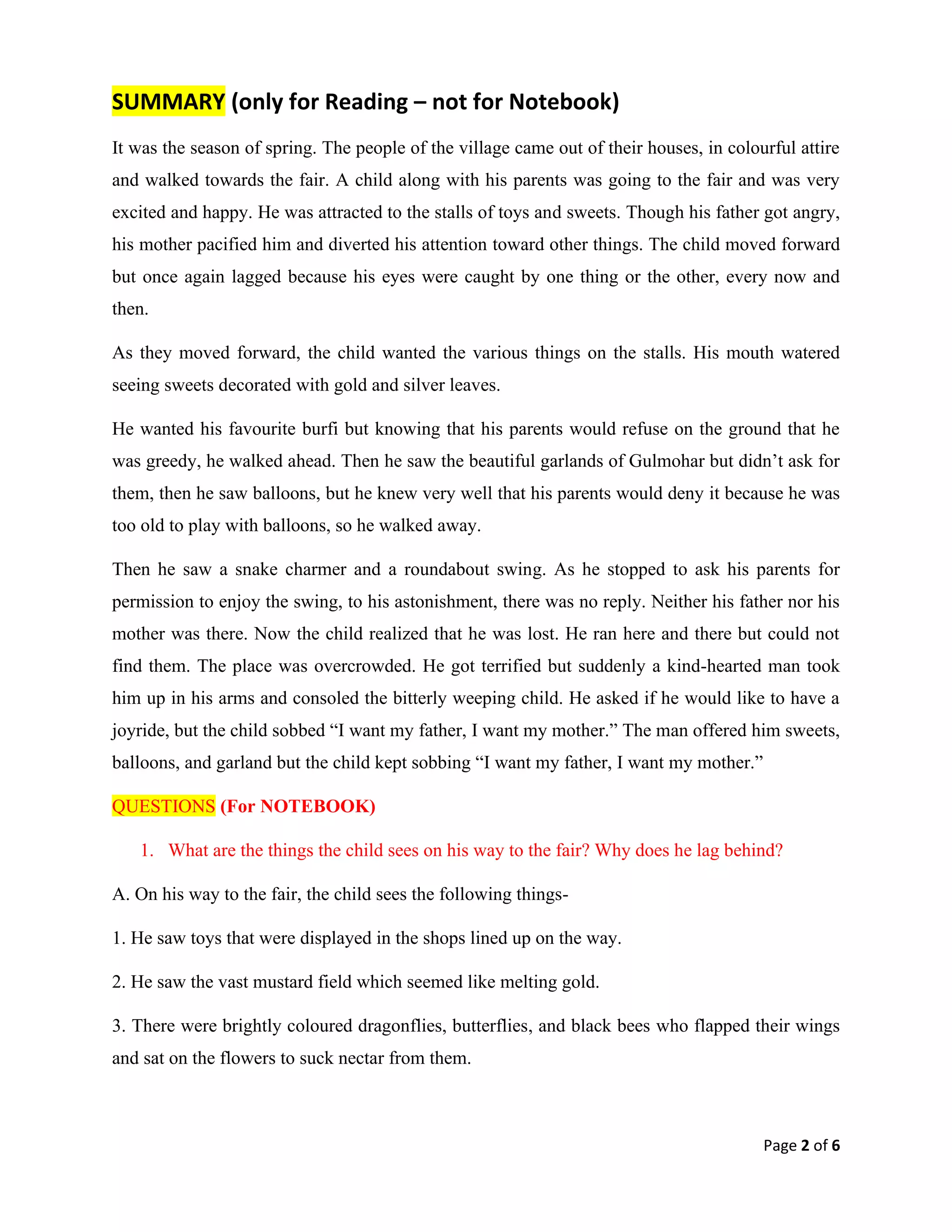 The Lost Child by Mulk Raj Anand - Notes_Grade 9 - Parveen2022.pdf