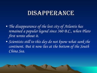 The Lost City Of Atlantis | PPT
