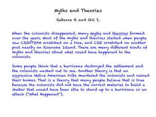 The Lost Colony of Roanoke | PDF