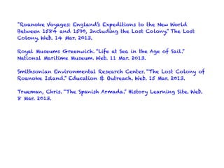 The Lost Colony of Roanoke | PDF