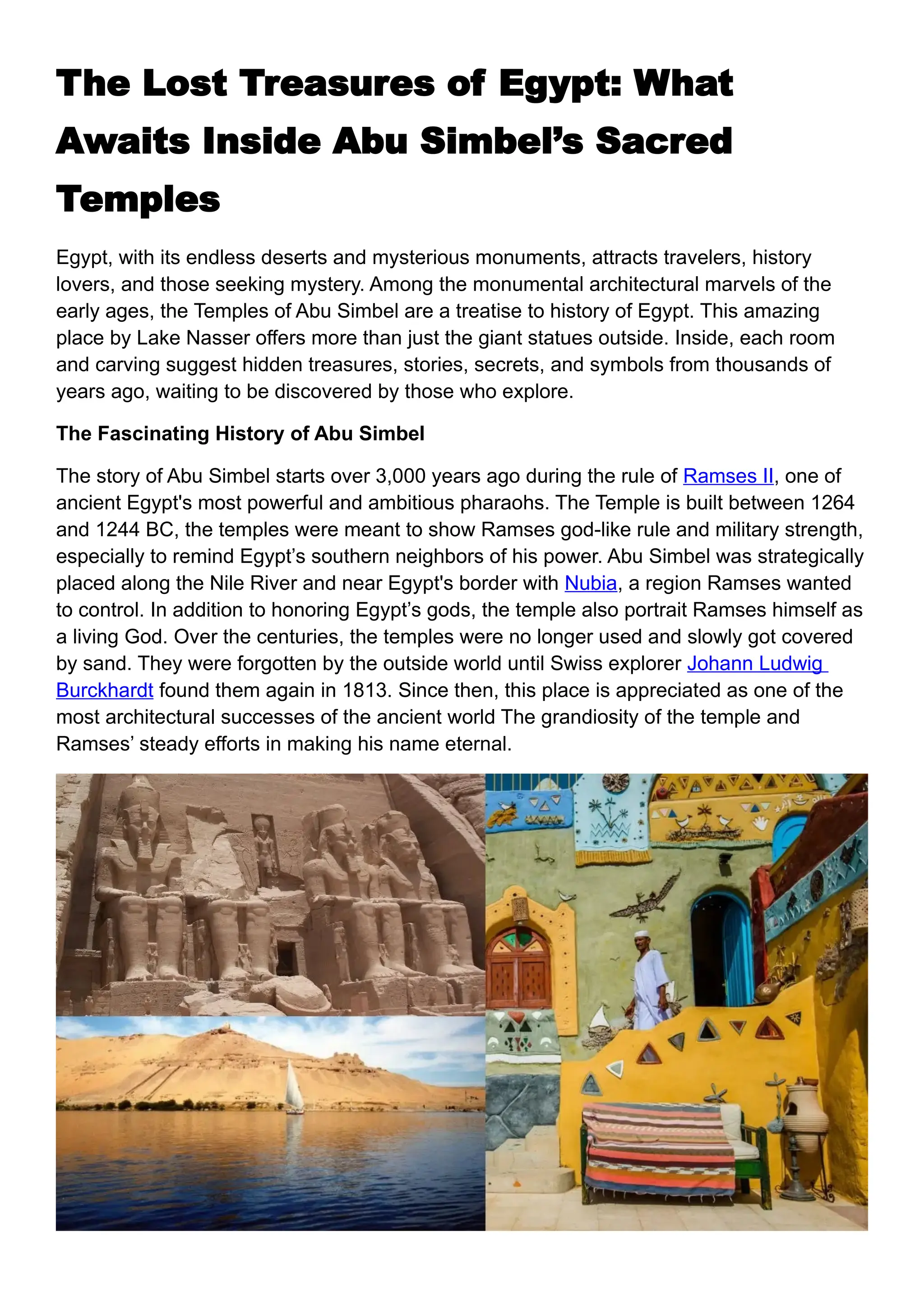 The Lost Treasures of Egypt What Awaits Inside Abu Simbel’s Sacred ...