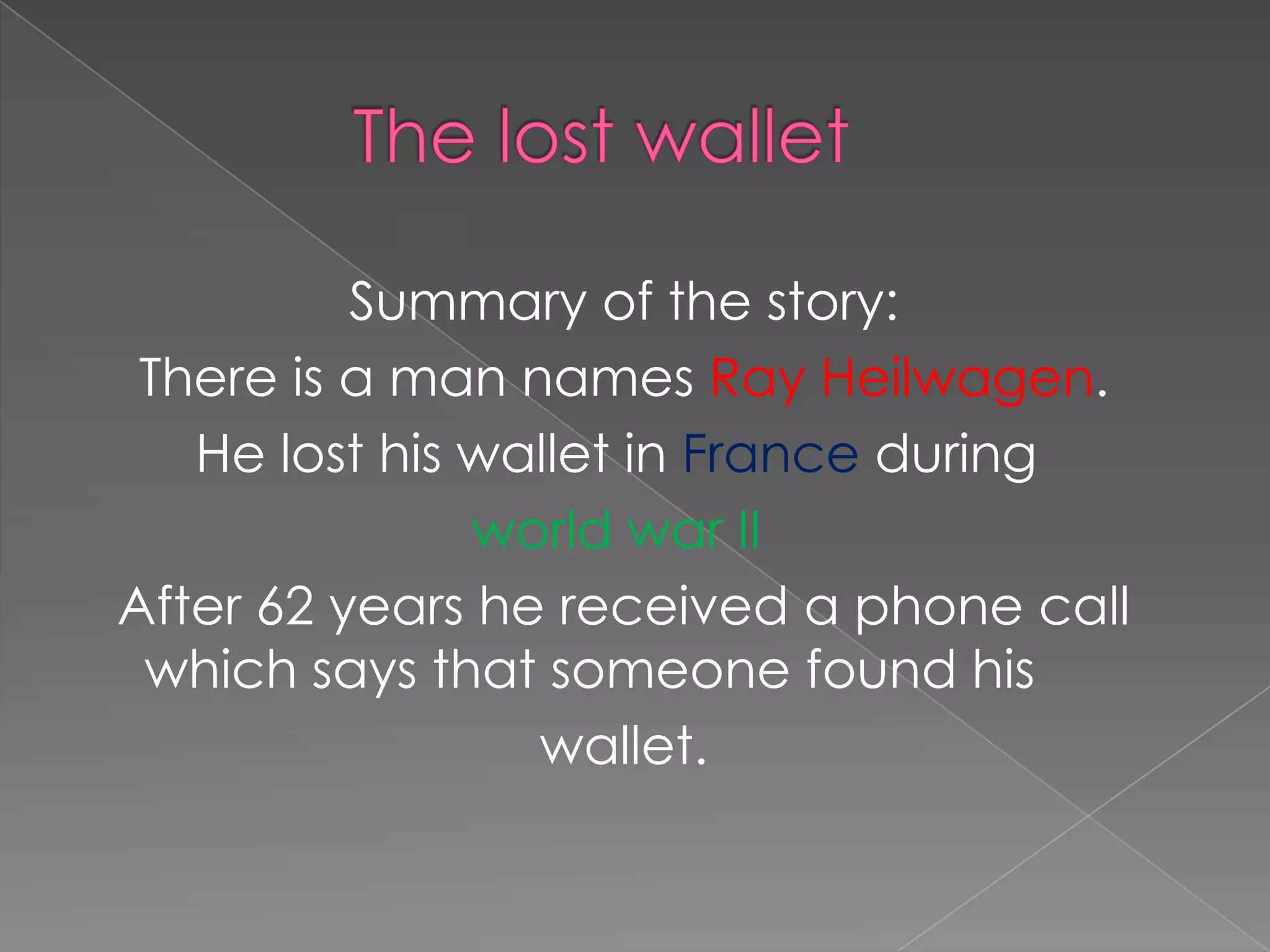 The Lost Wallet by Ali 7E | PPTX