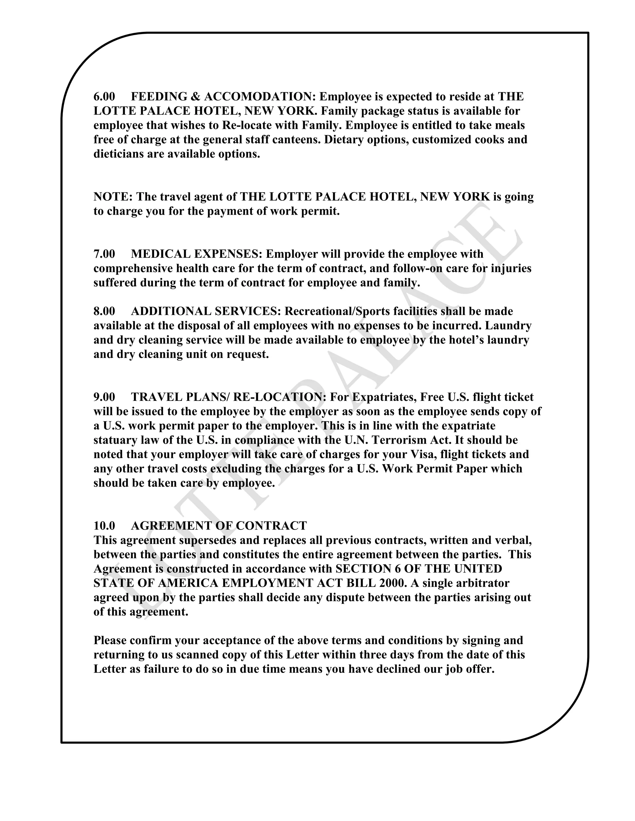 The lotte palace hotel contract of agreement (predrag petkovic) | PDF ...