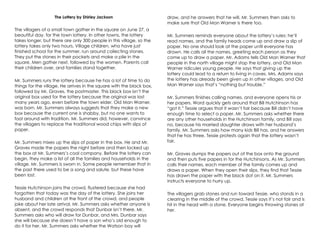 The Lottery by Shirley Jackson - Copy of the text to be read. | PPT