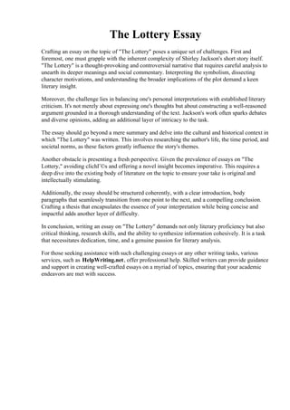 The Lottery Essay.pdf