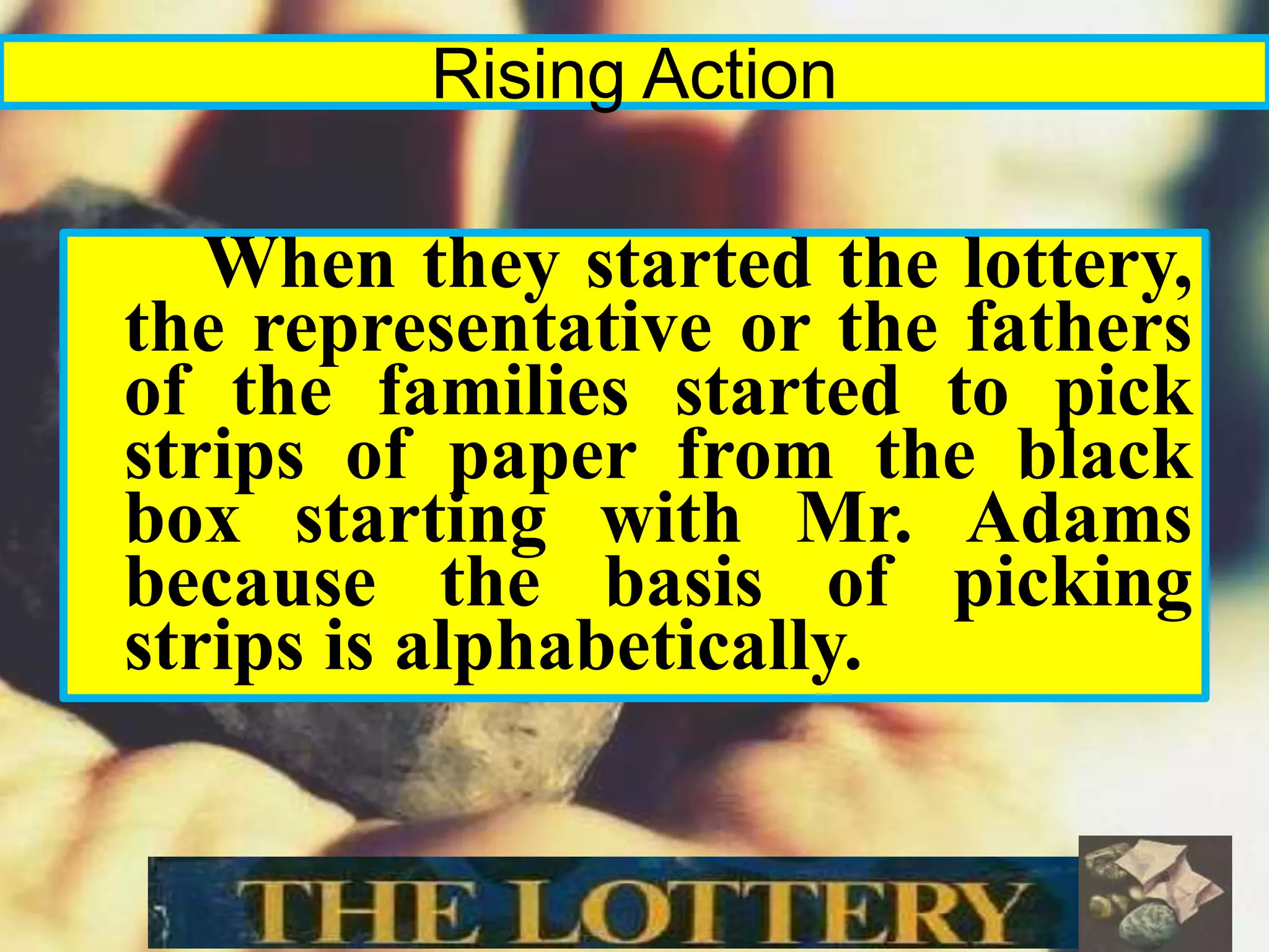 The lottery by Shirley Jackson | PPTX