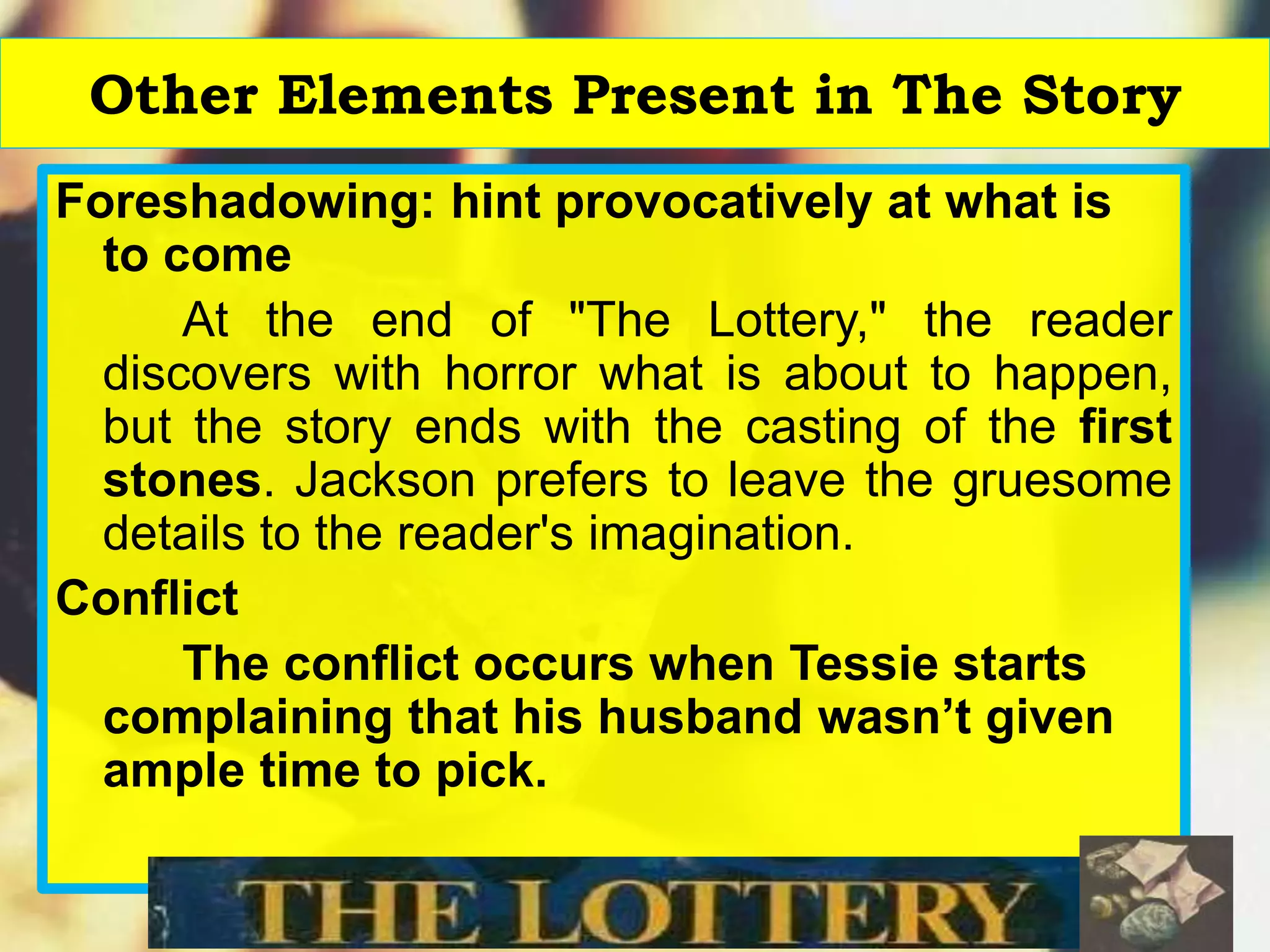 The lottery by Shirley Jackson | PPTX