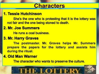 The lottery by Shirley Jackson | PPTX