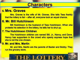 The lottery by Shirley Jackson | PPTX