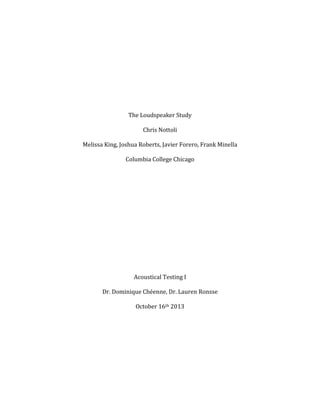 The loudspeaker study final | PDF