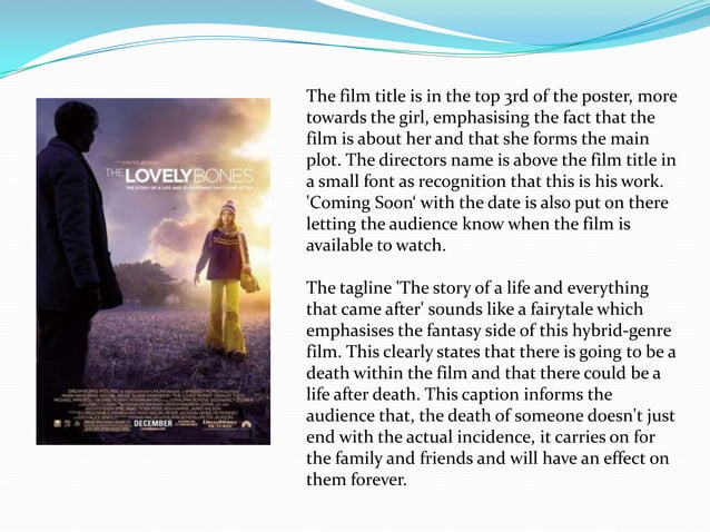 The lovely bones poster analysis | PPTX