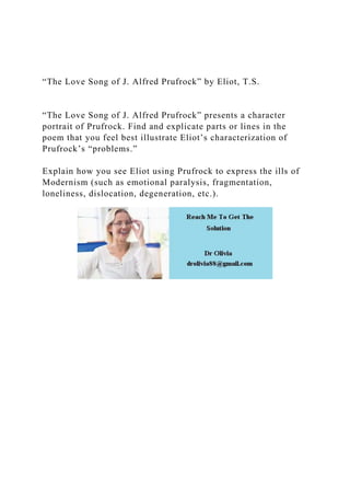 The Love Song of J. Alfred Prufrock” by Eliot, T.S.The L.docx