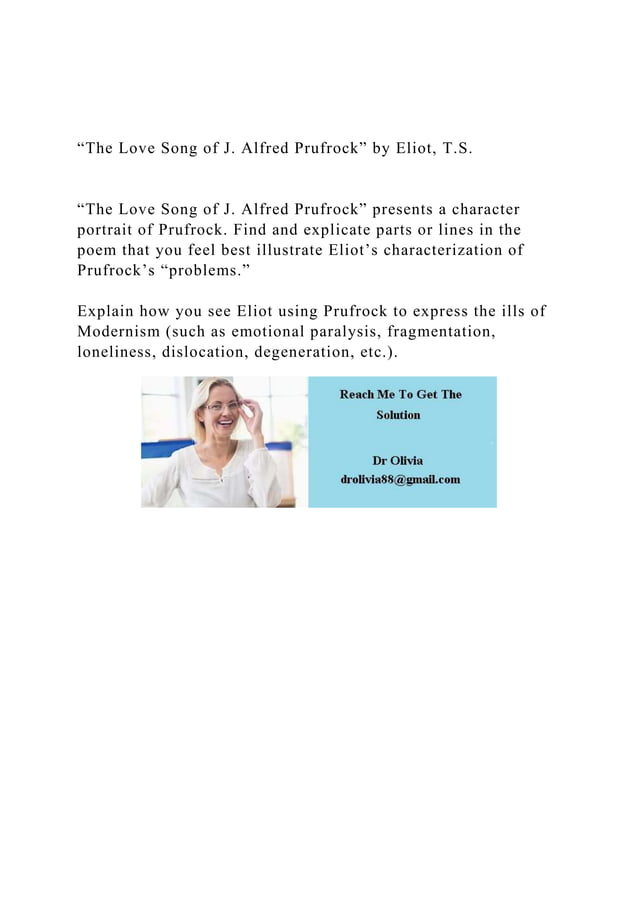 The Love Song of J. Alfred Prufrock” by Eliot, T.S.The L.docx