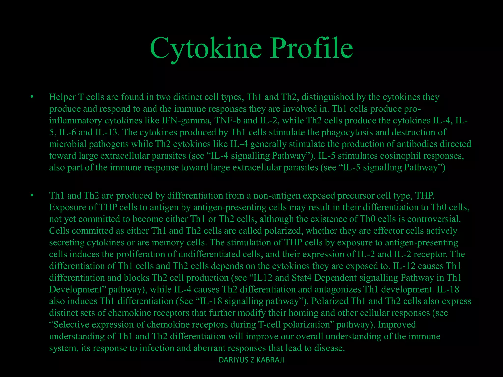 T Helper Cell Cytokine Profiles | PPTX