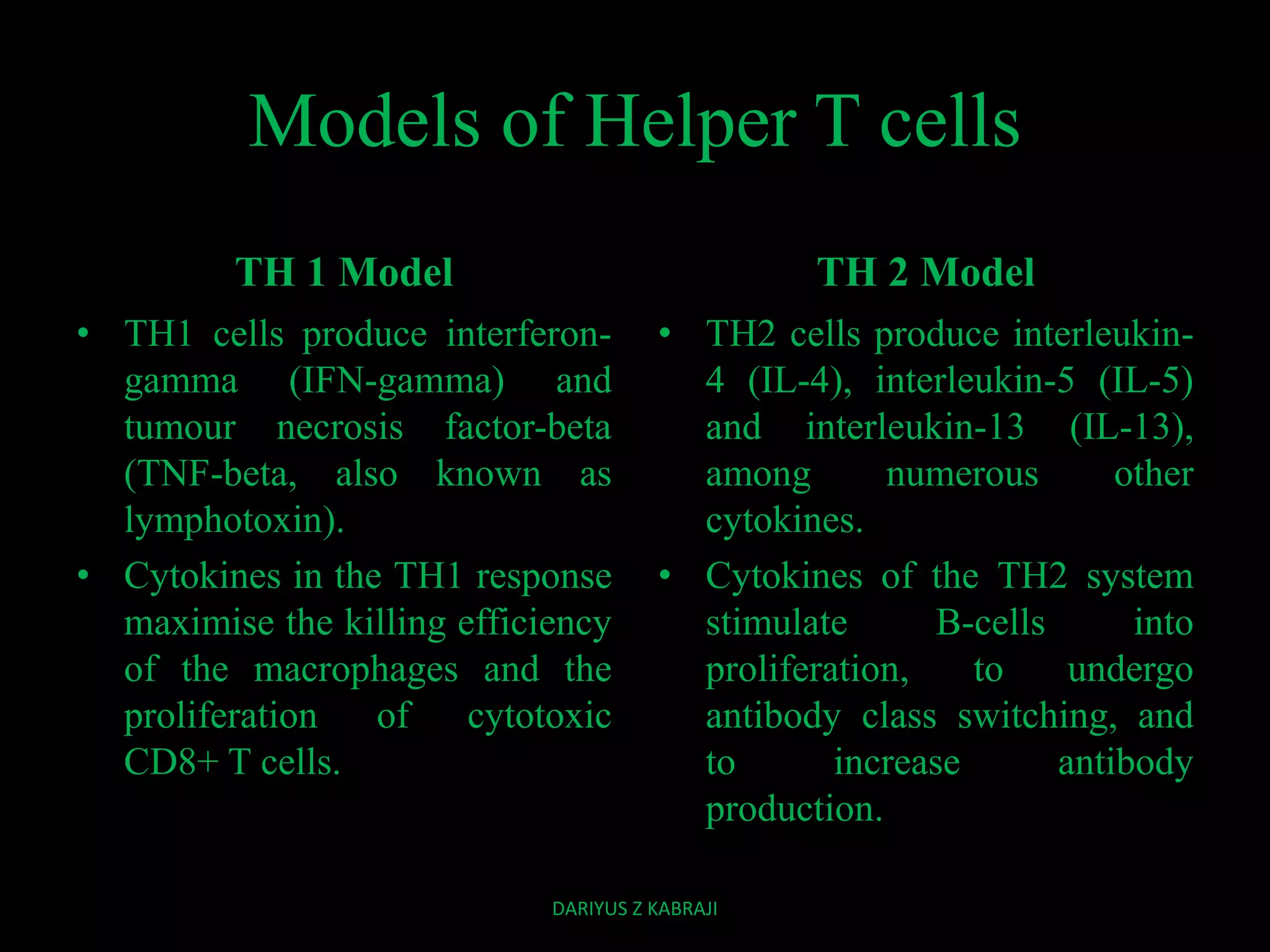 T Helper Cell Cytokine Profiles | PPTX