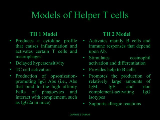 T Helper Cell Cytokine Profiles | PPTX