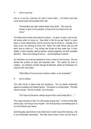 THE LITTLE PRINCE: A SEARCH FOR MEANING | PDF