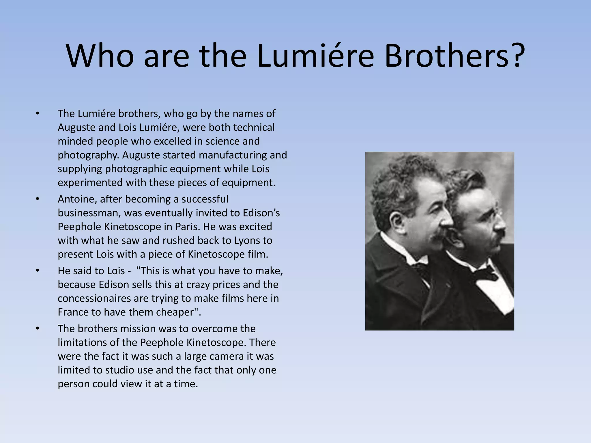 The lumiere brothers powerpoint | PPTX