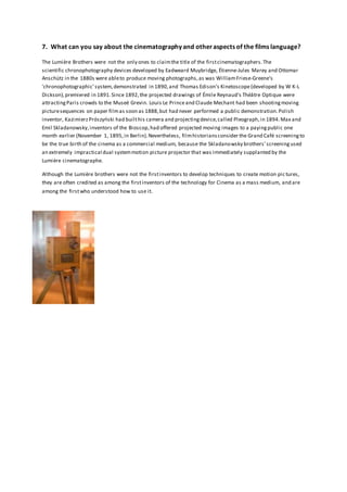 The lumiere legacy assignment two b | PDF