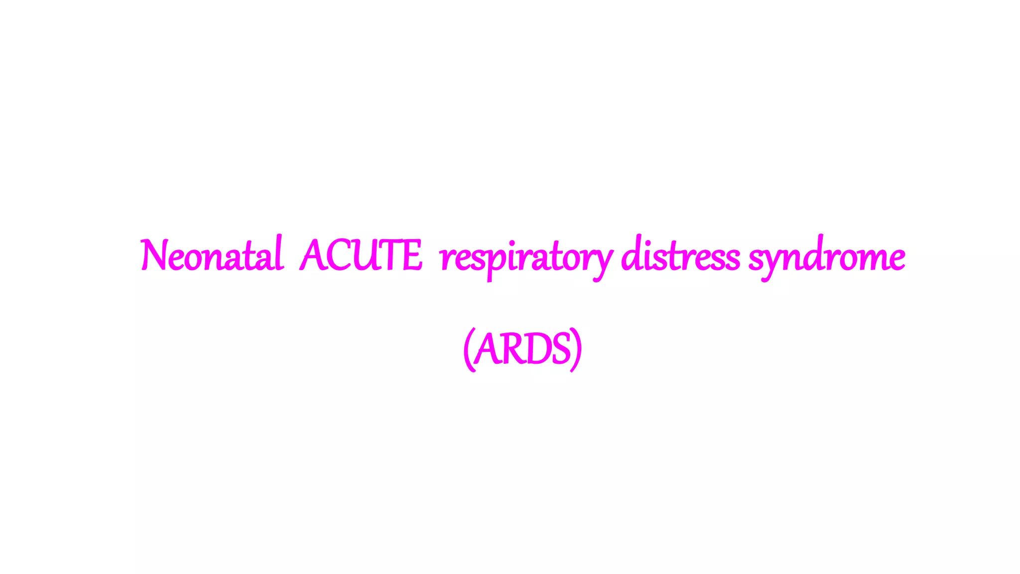 Respiratory Distress Syndrome (HYALINE MEMBRANE DISEASE) | PPTX