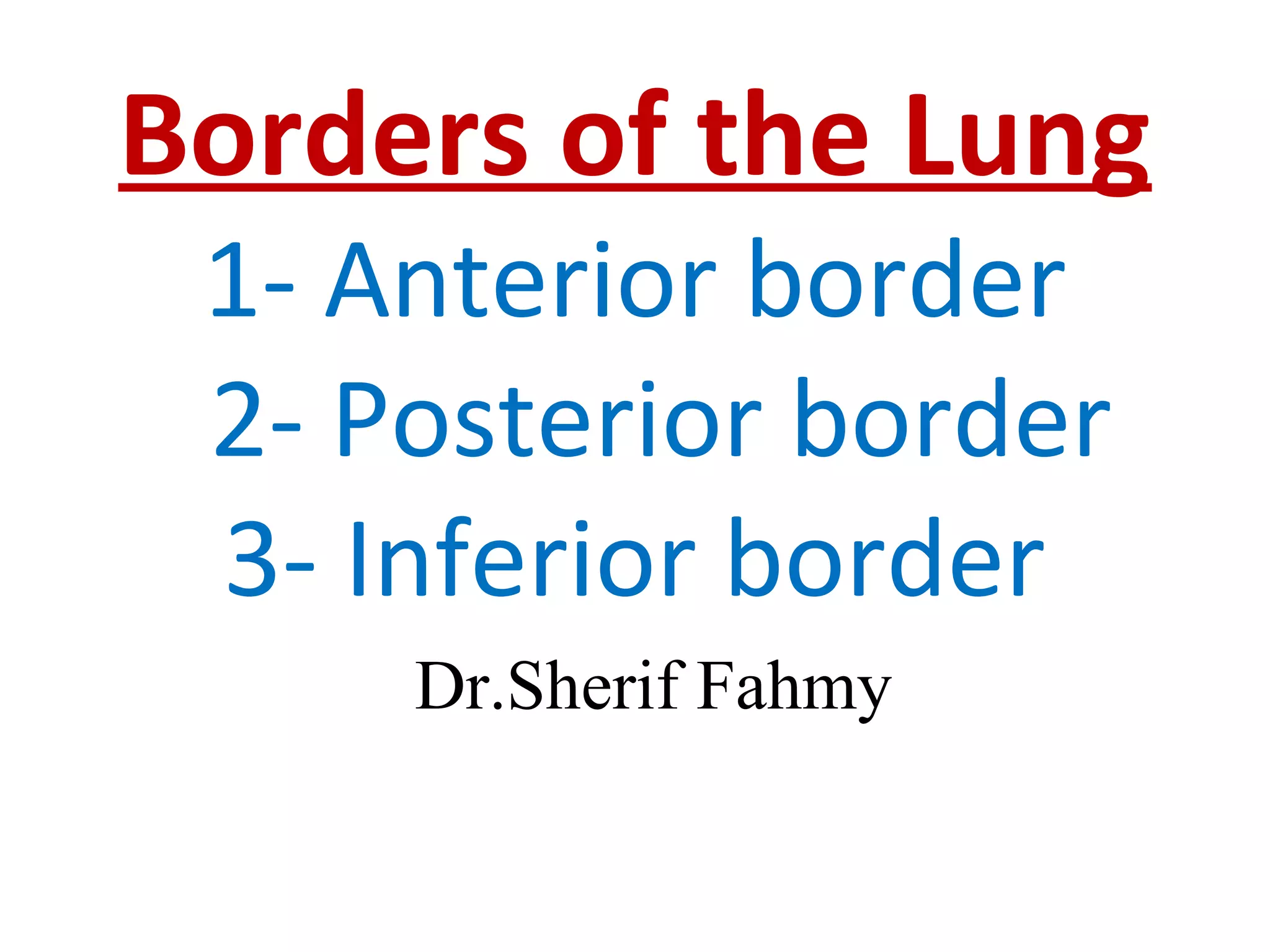 The Lungs (Anatomy of the Thorax) | PPS