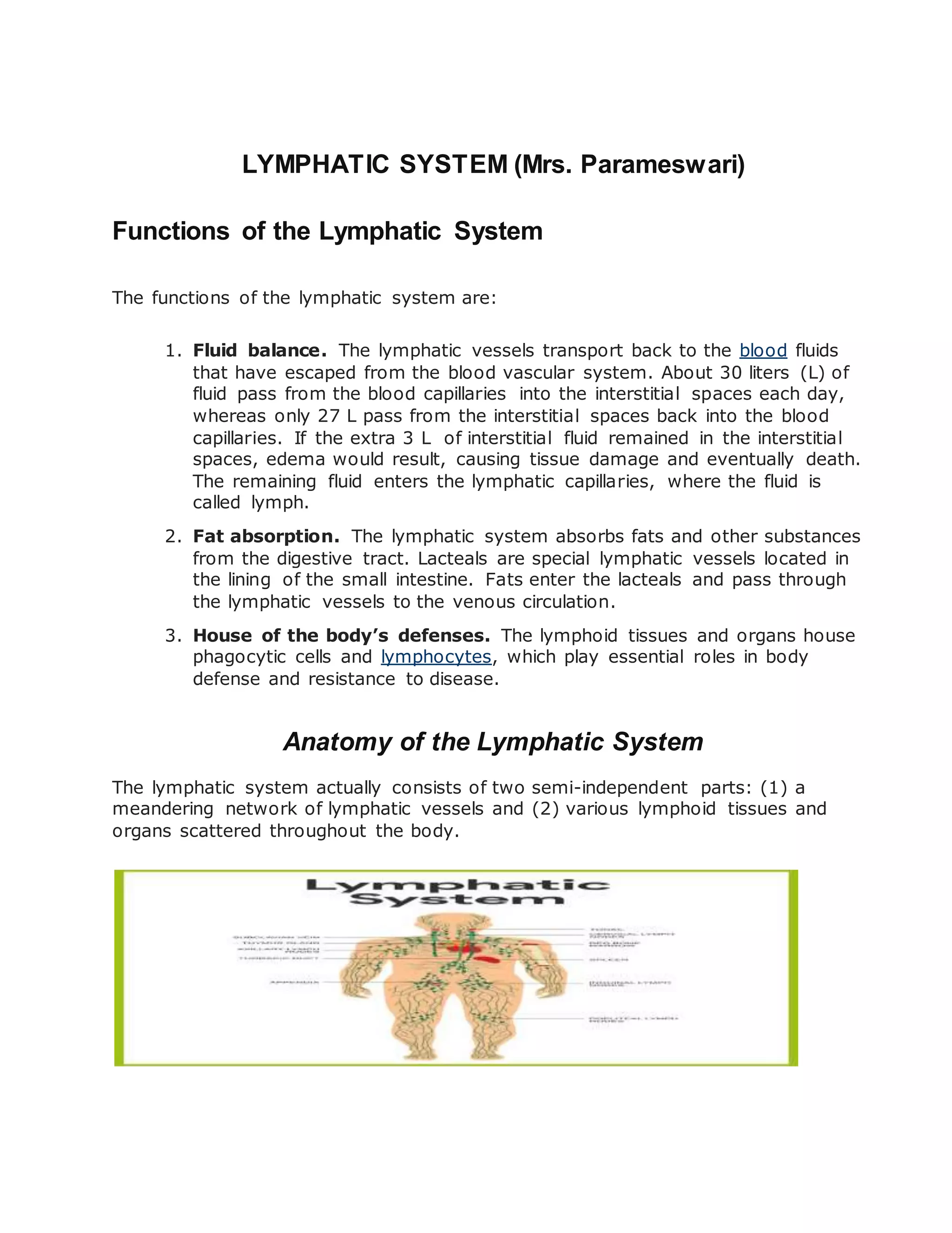 The lymphatic system | PDF