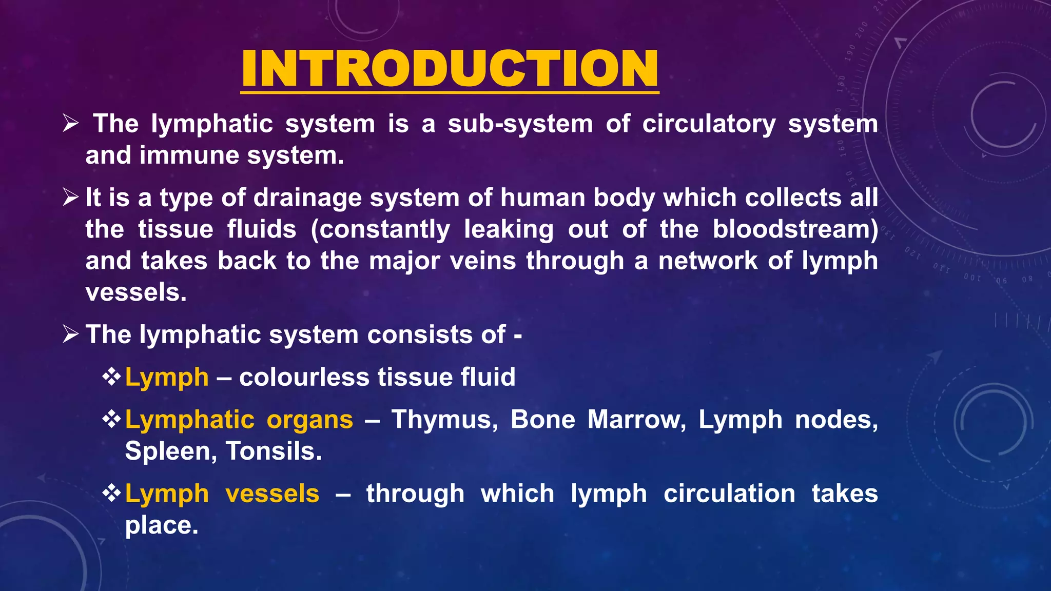 THE LYMPHATIC SYSTEM// LYMPH CIRCULATION//LYMPH VESSELS// LYMPH ORGANS ...