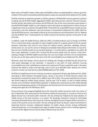 M-PESA – A KENYAN SWEET SUCCESS STORY | PDF