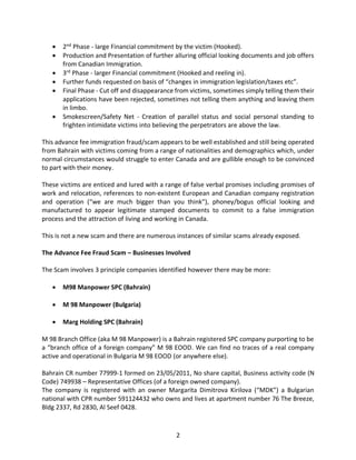 The M98 Manpower and Marg Holding advance fee immigration fraud scam ...