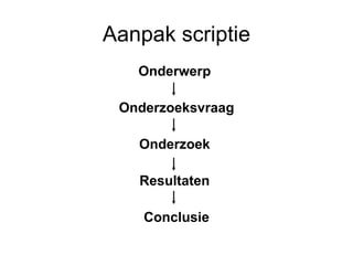 Opzet Scriptie - Thema 1 Scriptieworkshop | PPT