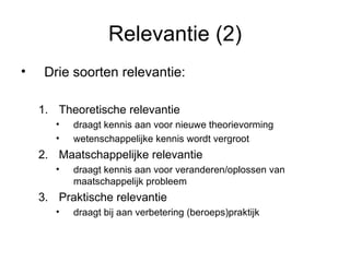 Relevantie - Thema 6 Scriptieworkshop | PPT