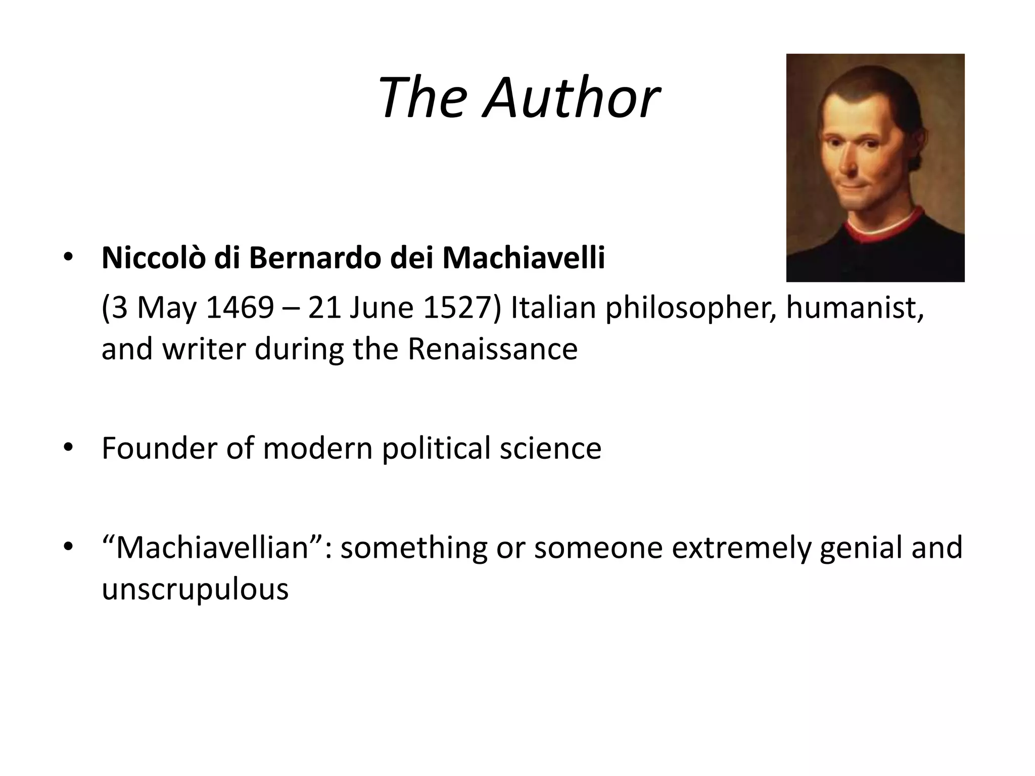 The Machiavelli’s Prince Lesson | PPTX