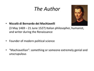 The Machiavelli’s Prince Lesson | PPTX