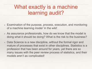 The Machine Learning Audit | PPTX