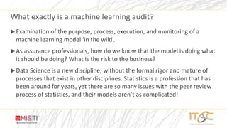 The Machine Learning Audit. MIS ITAC 2017 Keynote | PPT