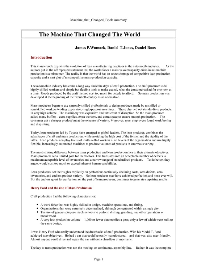 The machine that changed the world | PDF