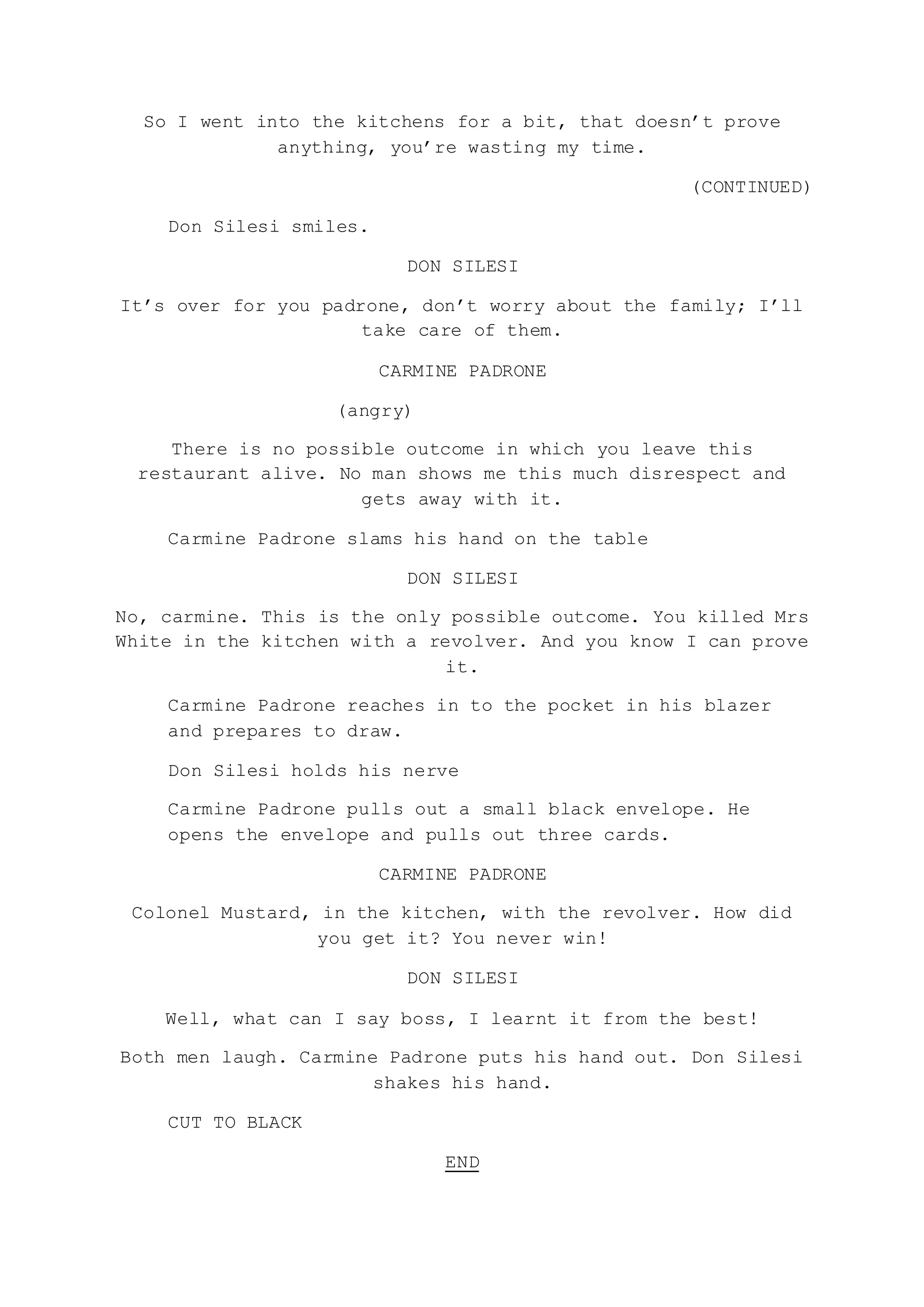 The mafia's game - screenplay first draft | DOCX