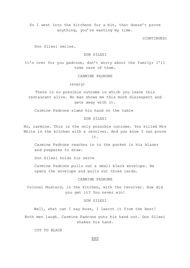 The mafia's game - screenplay first draft | DOCX