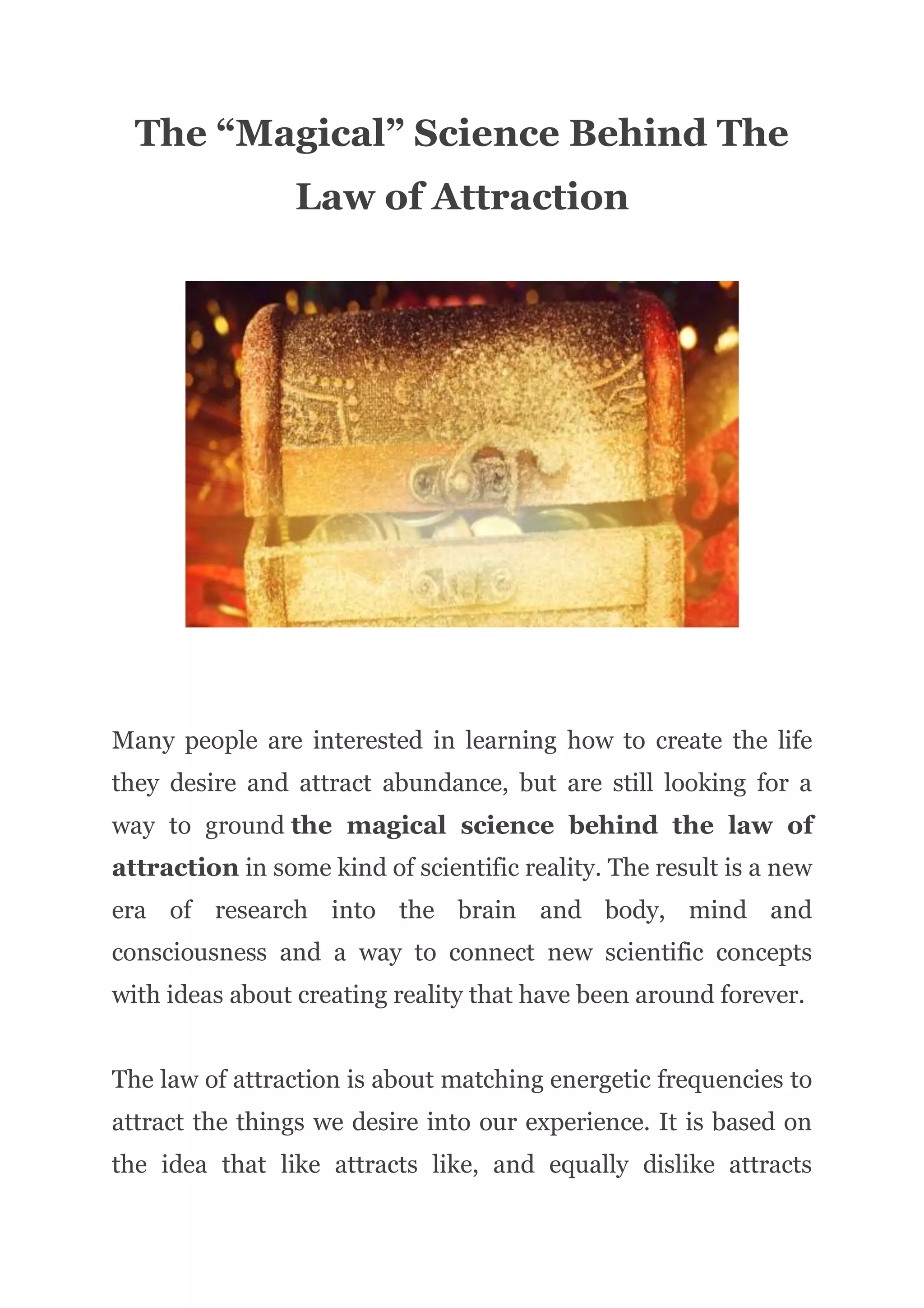 The Magical Science Behind The Law of Attraction | PDF